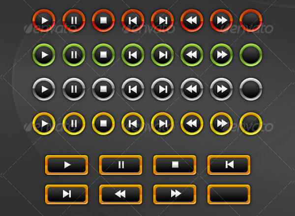 285+ Multimedia Buttons - Free PSD, AI, EPS, Vector Format Download