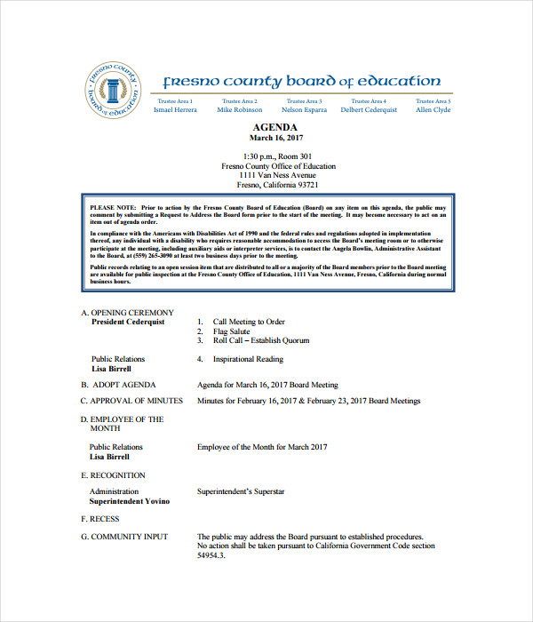 19+ Agenda Templates - Free Word, PDF Documents Download